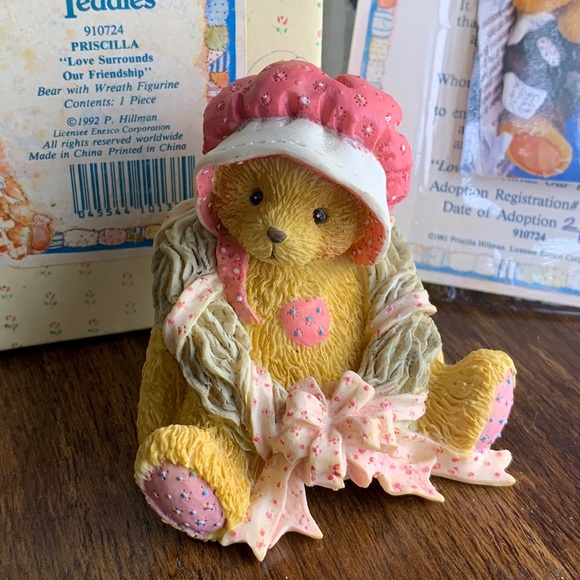 Enesco | Accents | Cherished Teddies Priscilla Love Surrounds Our Friendship Bear Figurine 992 ...
